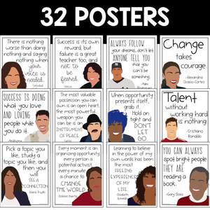 Hispanic Heritage Month Bulletin Board Quote Posters Famous Latinx ...