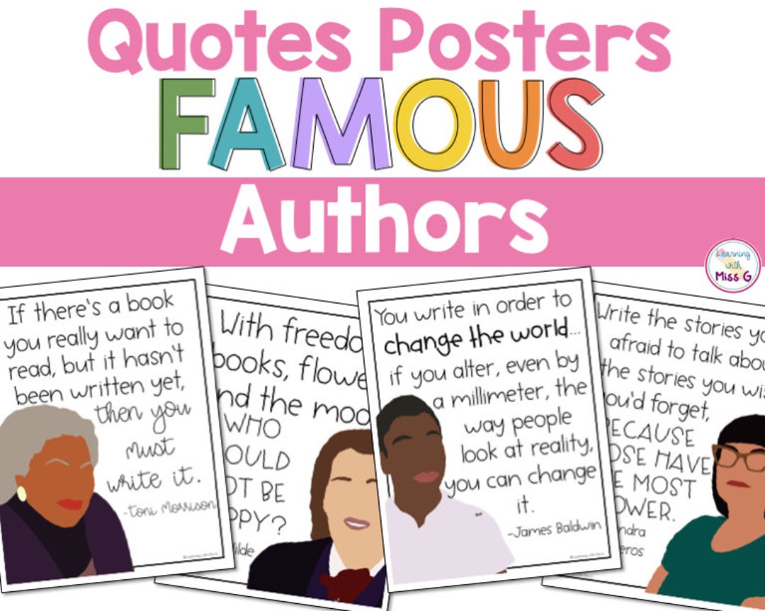 Famous Authors Bulletin Board Posters | Classroom Decor - Etsy