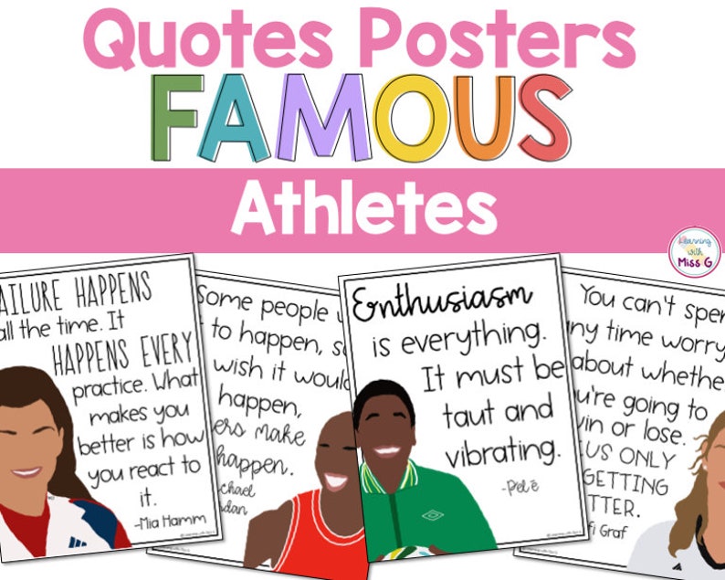 Famous Athletes Posters - Inspirational Quote Posters for Bulletin ...