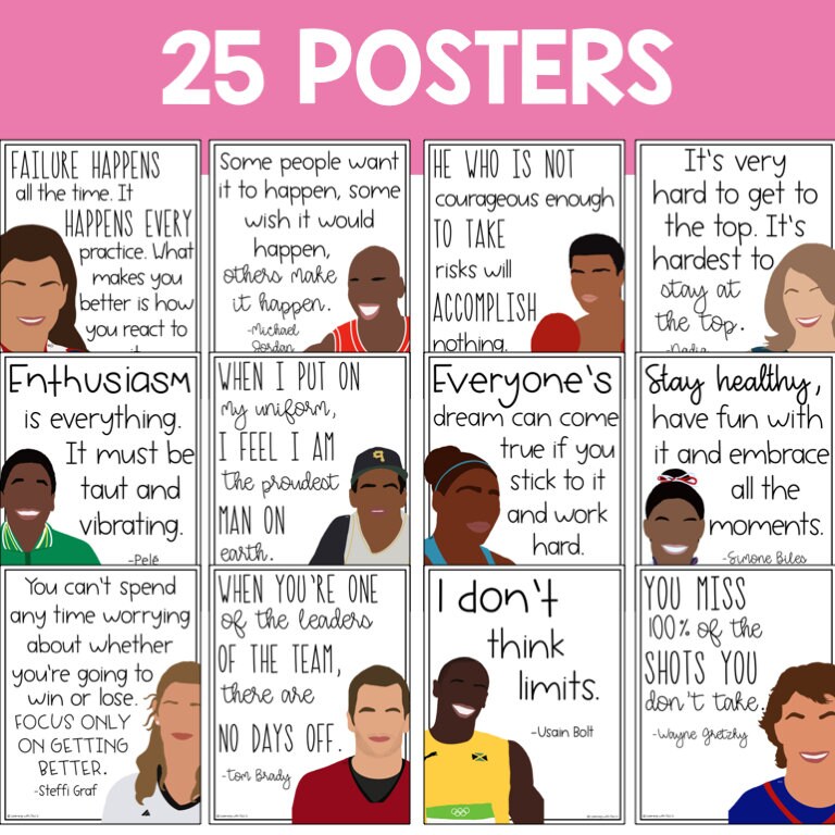 Famous Athletes Posters - Inspirational Quote Posters for Bulletin ...