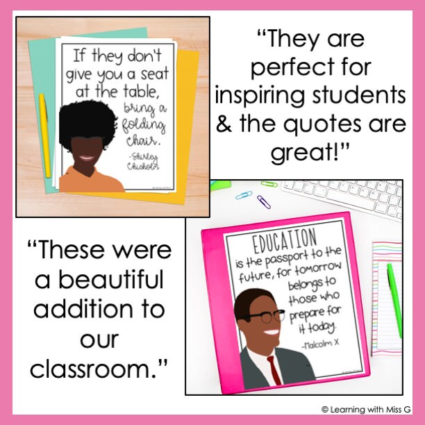 Black History Month Classroom Decor Quote Posters - Famous African ...