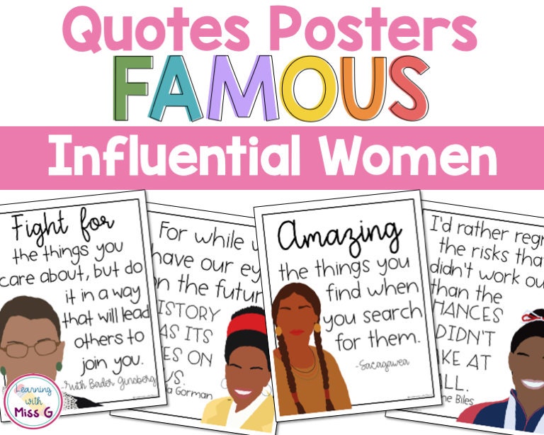 Women's History Month Bulletin Board - Famous Women Quote Posters - Etsy