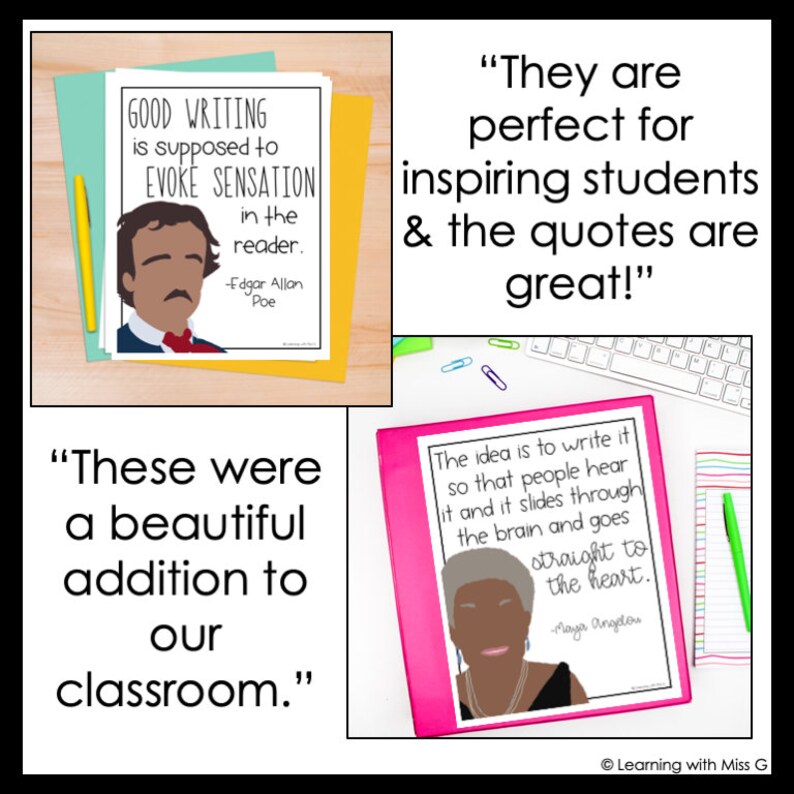 Famous Authors Bulletin Board Posters Classroom Decor - Etsy