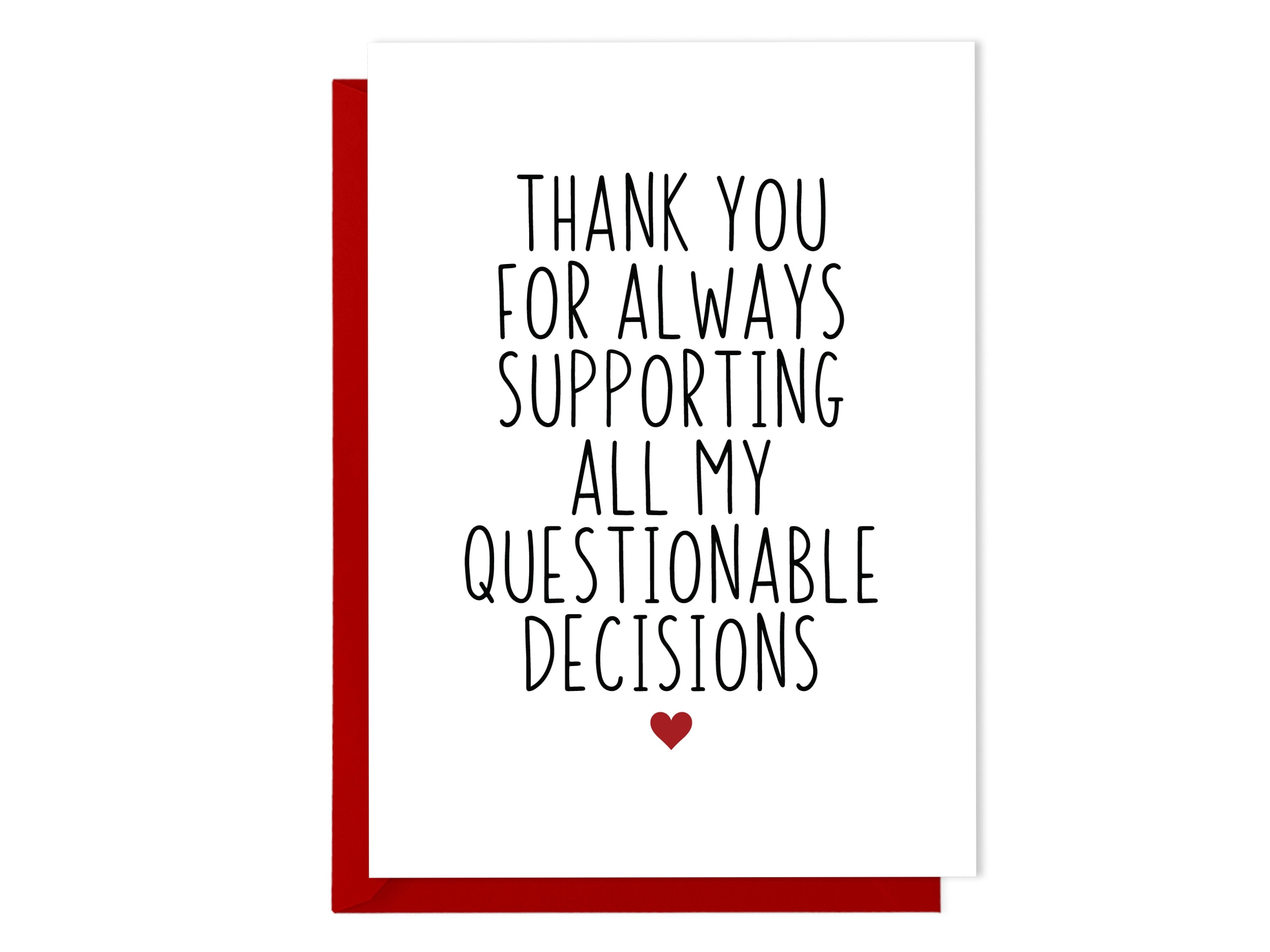 PRINTABLE Funny Thank You Card Friend Thank You for Always Supporting ...