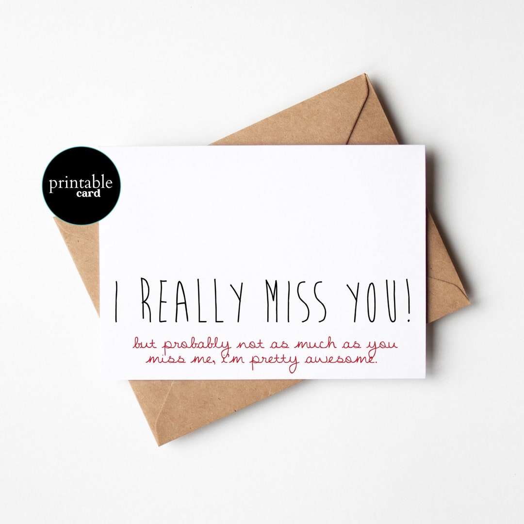 PRINTABLE I Miss You Card I Really Miss You but Probably - Etsy