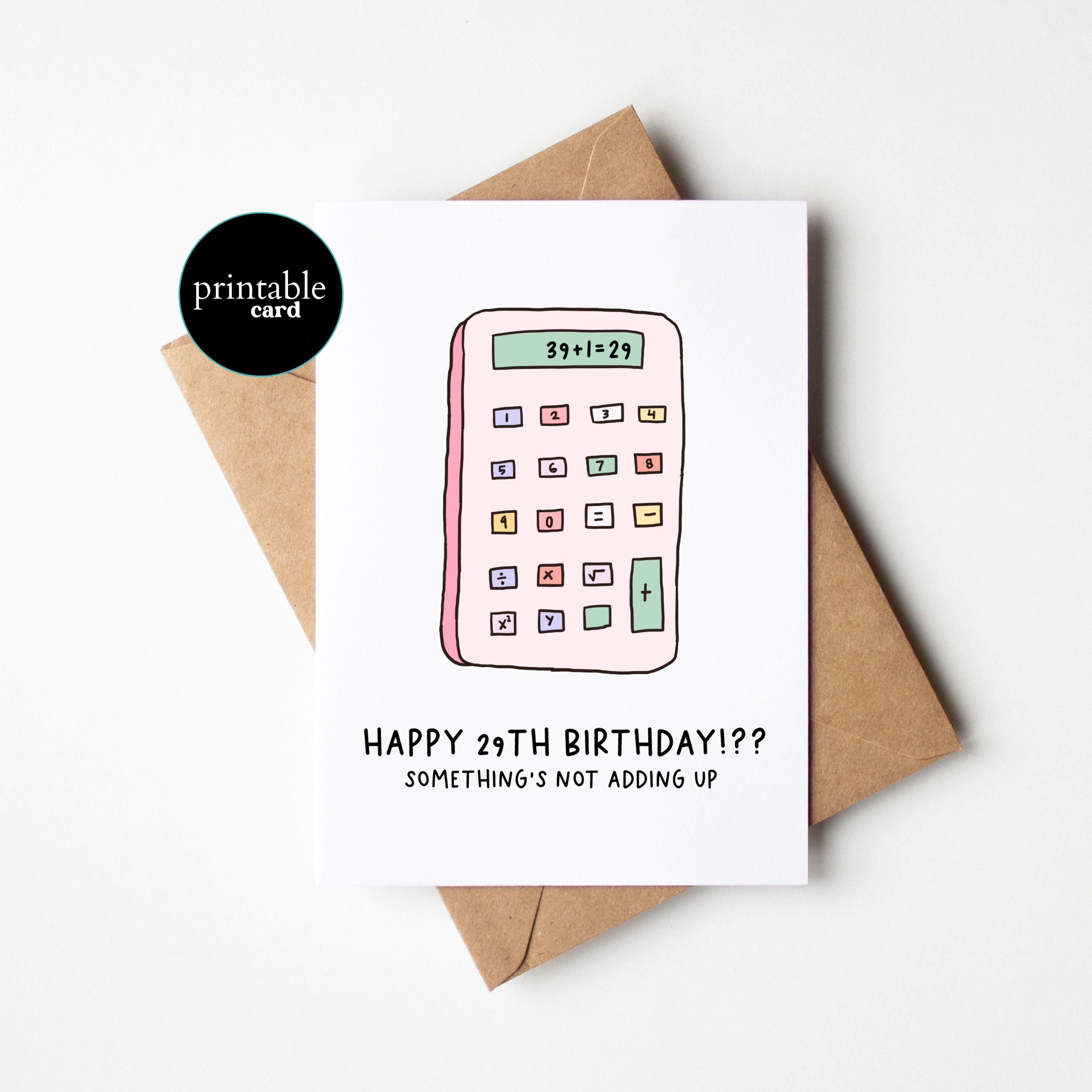 PRINTABLE Funny 40th Birthday Card for Friend 39 1 29. Happy 29th ...