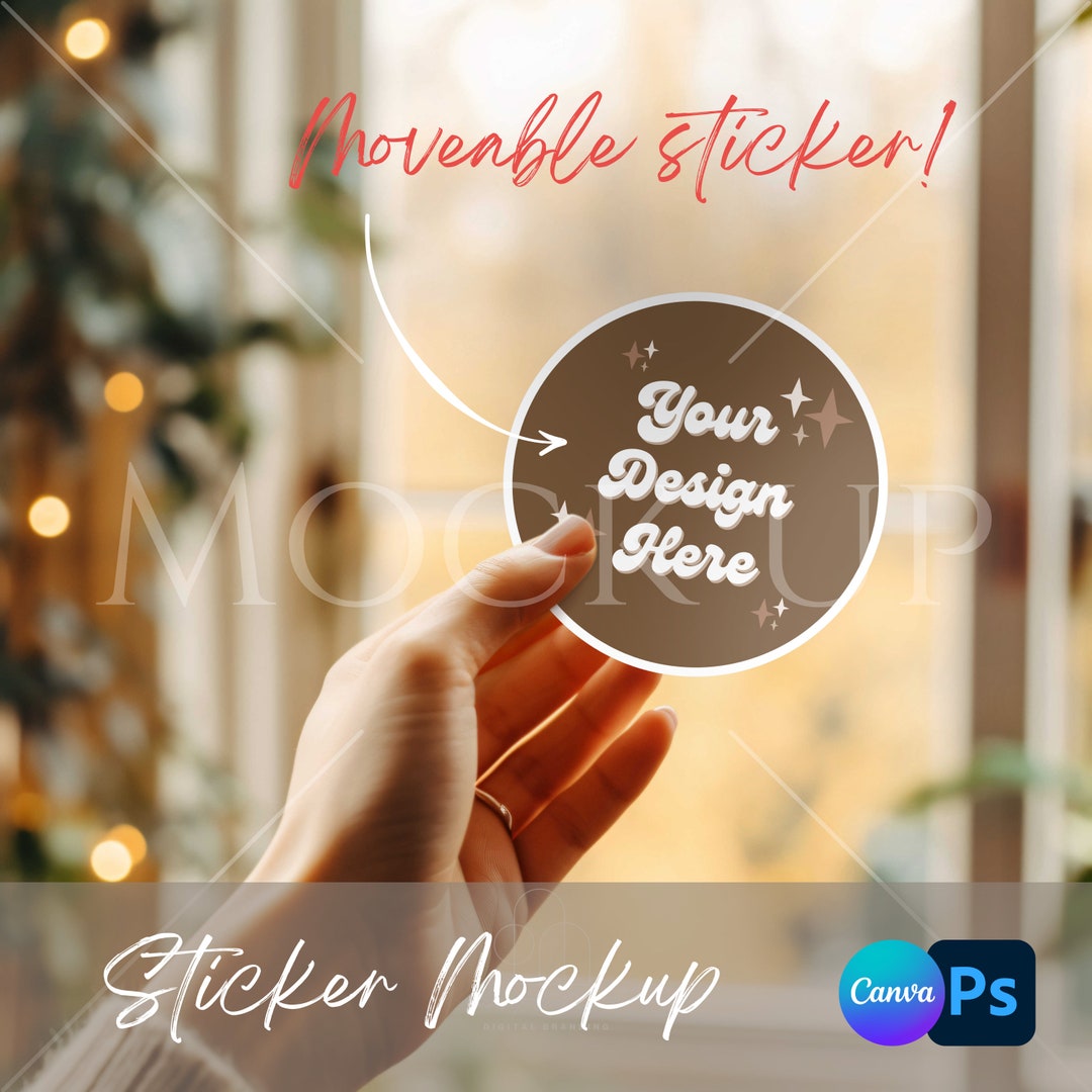Sticker Mockup, Moveable Sticker Mockup, Boho Inspired Mockup for ...