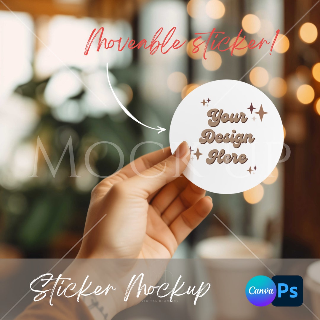 Sticker Mockup, Moveable Sticker Mockup, Boho Inspired Mockup for ...