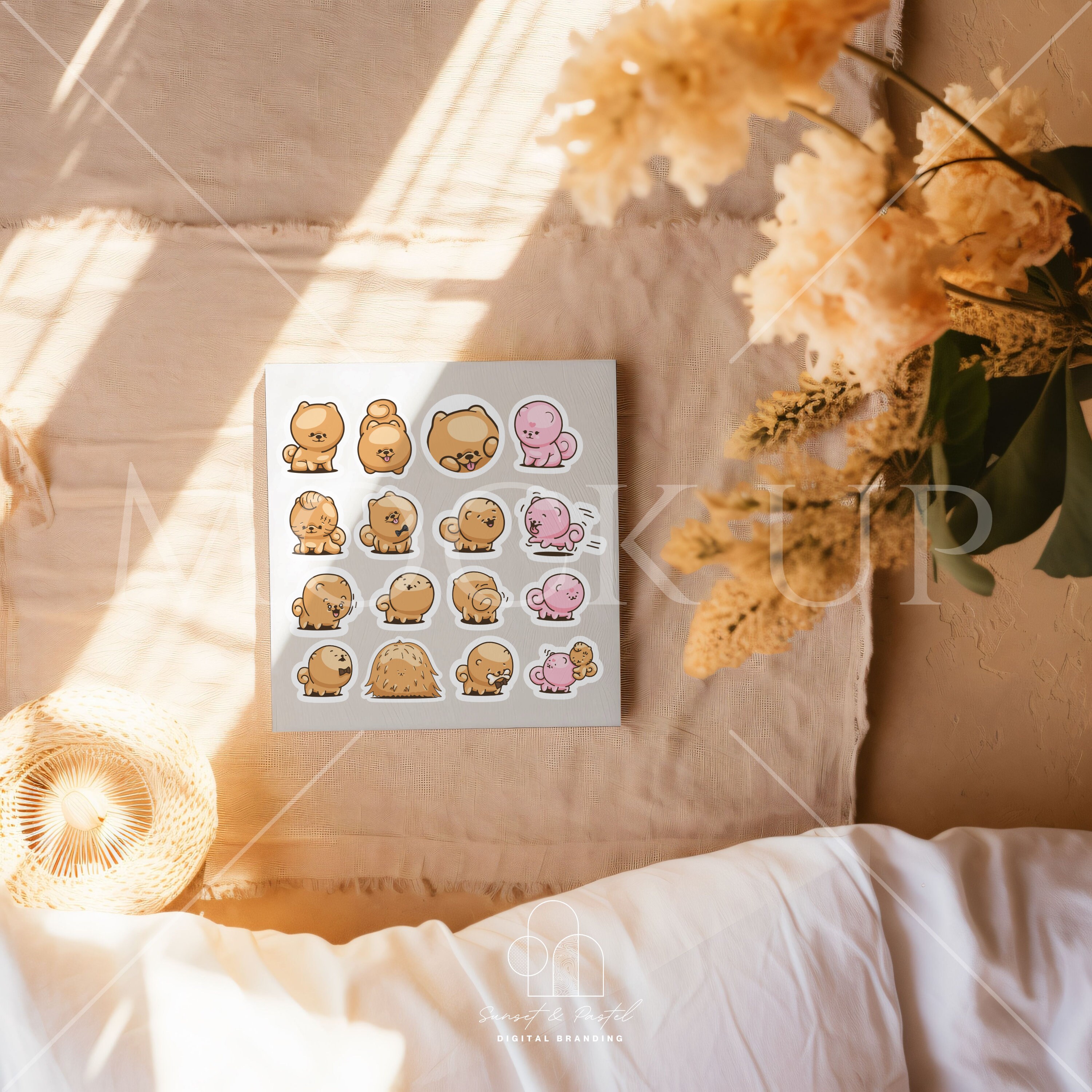 Sticker Mockup, Sticker Sheet Mockup, Mock up for Stickers, Bohemian ...