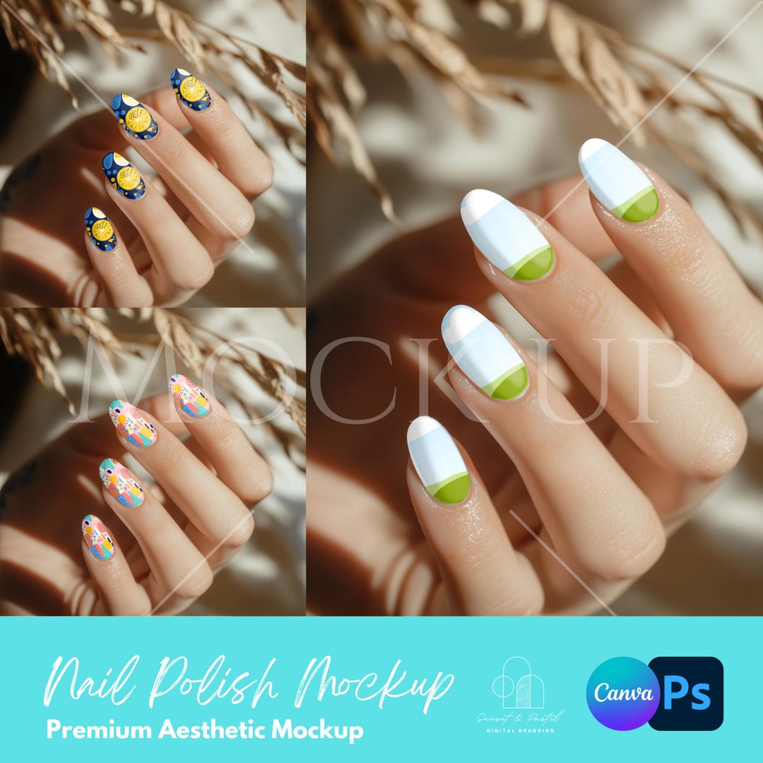 Nail Polish Mockup, Canva Editable Template and PSD File, Gel Nail ...