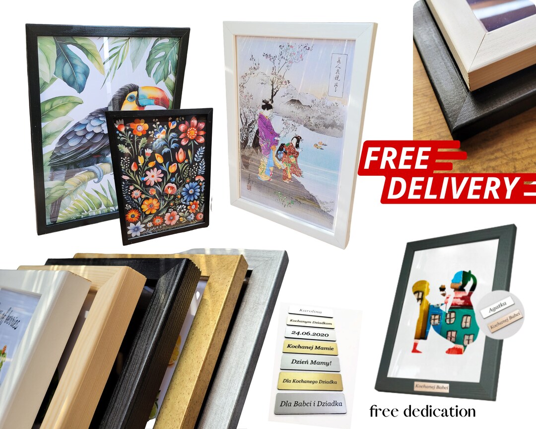 SOLID WOOD Thick Frame 16x20 Premium Wooden Frame 12x16 Pine Wood Frame ...