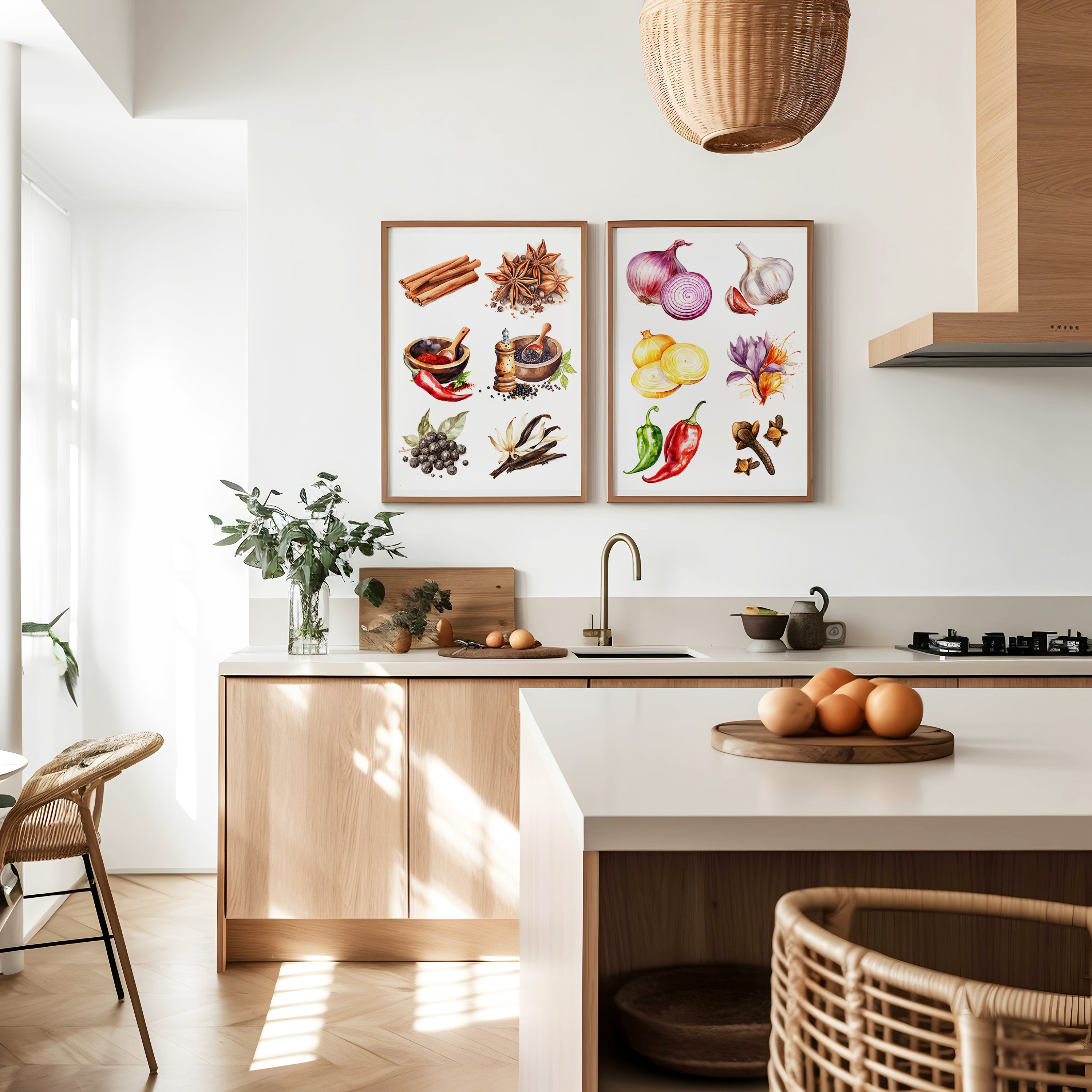 Watercolor Spices Print Set of Three Spices Guide Set of 3 Prints Spice ...