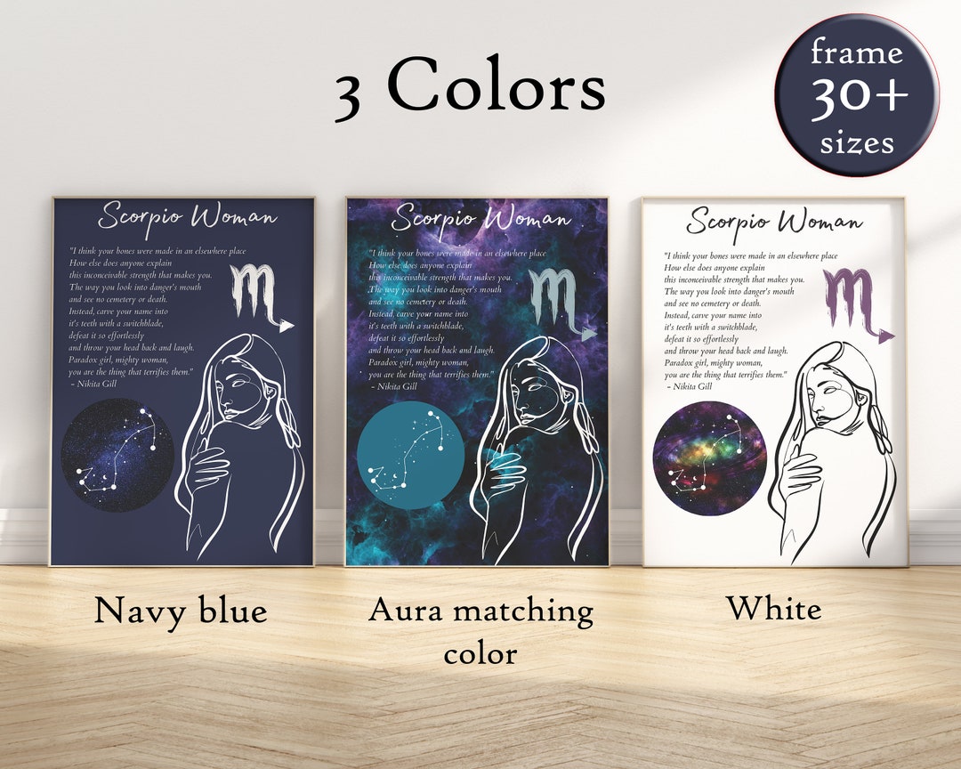 SCORPIO Minimalist Modern Constellation Print, Zodiac Sign Woman ...
