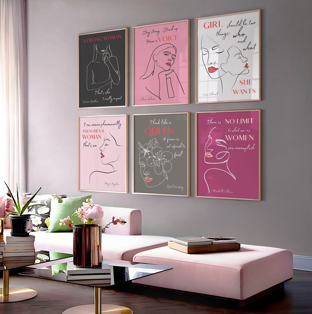 Empowered Famous Women Quotes Print Set of 6, Boho Chic Feminist ...