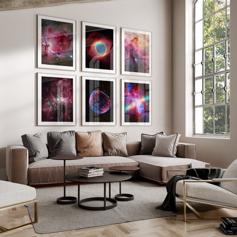 Carina Orion Helix Nebula Cigar Galaxy NASA Photo Print Set of 6 Outer Space Gallery Wall Hubble ...