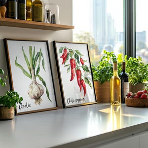 Watercolor Spices Set of 2 3 4 6, Big Herb Spices Bundle, Modern ...