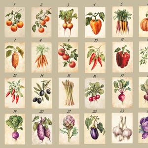 Rustic Vegetable Wall Art Set of 2 3 6, Vintage Veggie Wall Decor ...