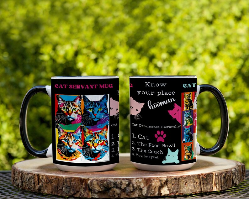 Bold Pop Art Cat Mug Cat Dominance Pop Art Cup Funny Cat Office Gift ...