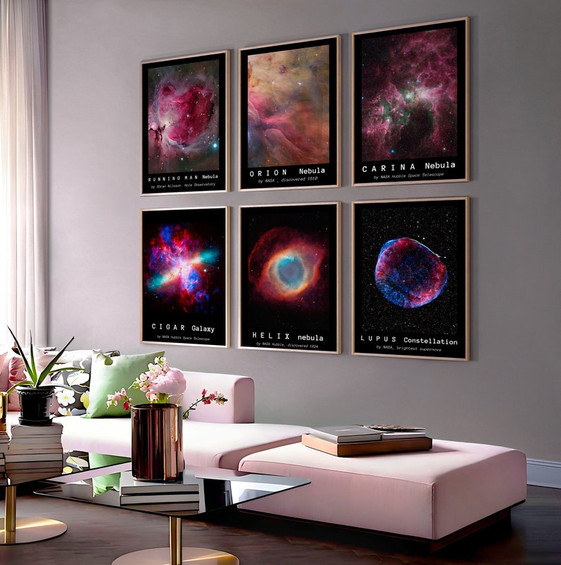 Carina Orion Helix Nebula Cigar Galaxy NASA Photo Print Set of 6 Outer Space Gallery Wall Hubble ...