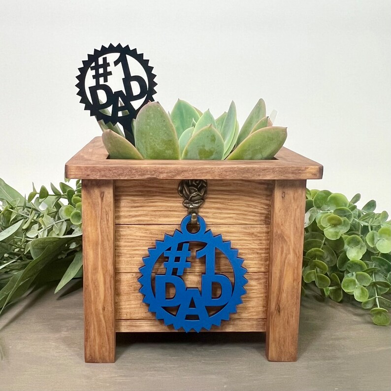 Happy Fathers Day Planter Box Sign for Small Handmade Indoor Planter ...