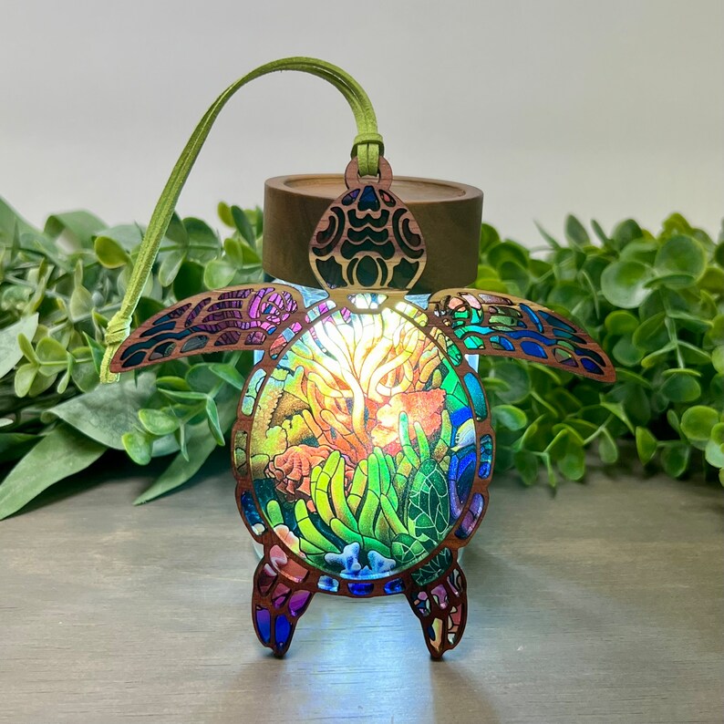 Decorative Turtle Sun Catcher (maple/ocean Acrylic) - Etsy