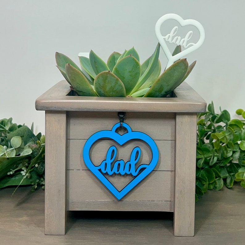 Happy Fathers Day Planter Box Sign for Small Handmade Indoor Planter ...