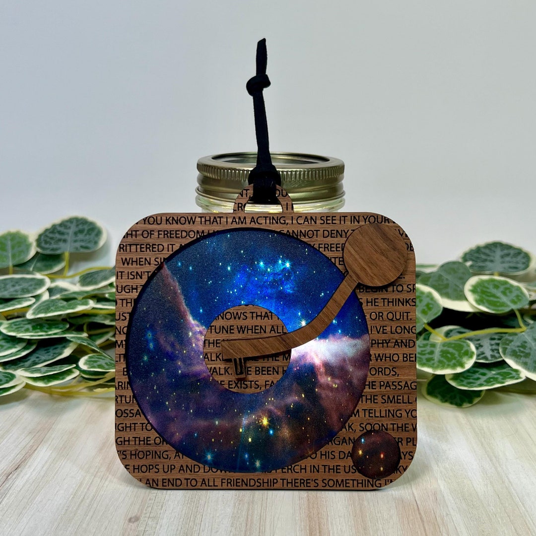 Personalized Song Lyrics Record Player Sun Catcher walnut/cosmic Cliffs ...