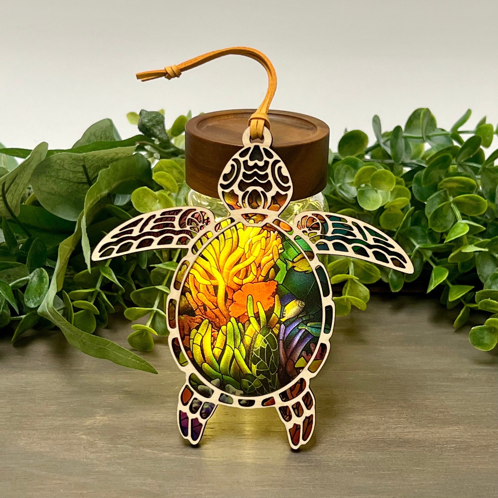 Decorative Turtle Sun Catcher (maple/coral Reef Acrylic) - Etsy
