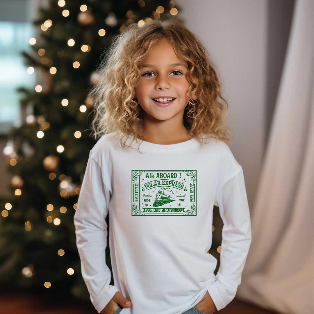 All Aboard Polar Express Youth Long Sleeve Tee - Etsy