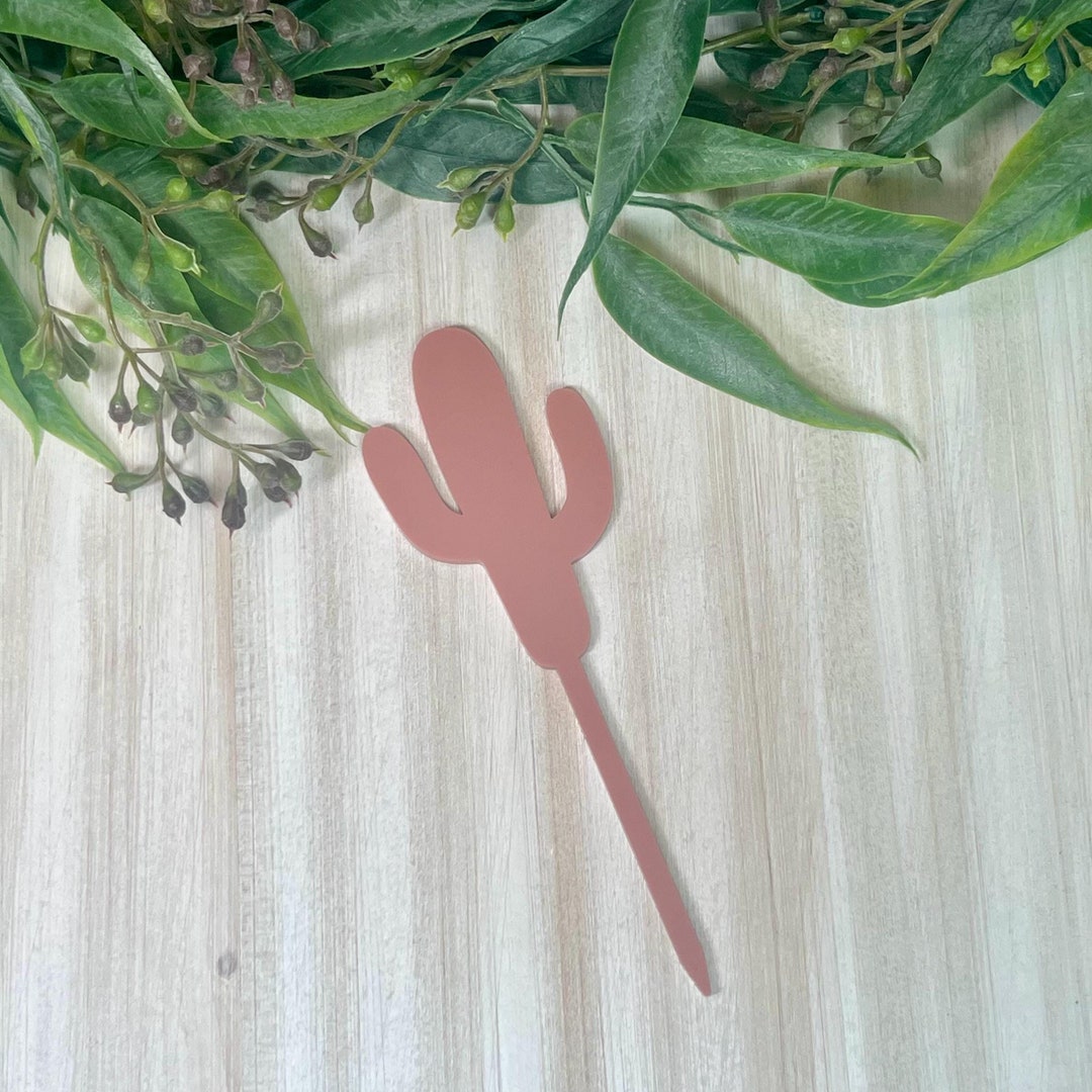 Saguaro Acrylic Plant Stake (peach) - Etsy