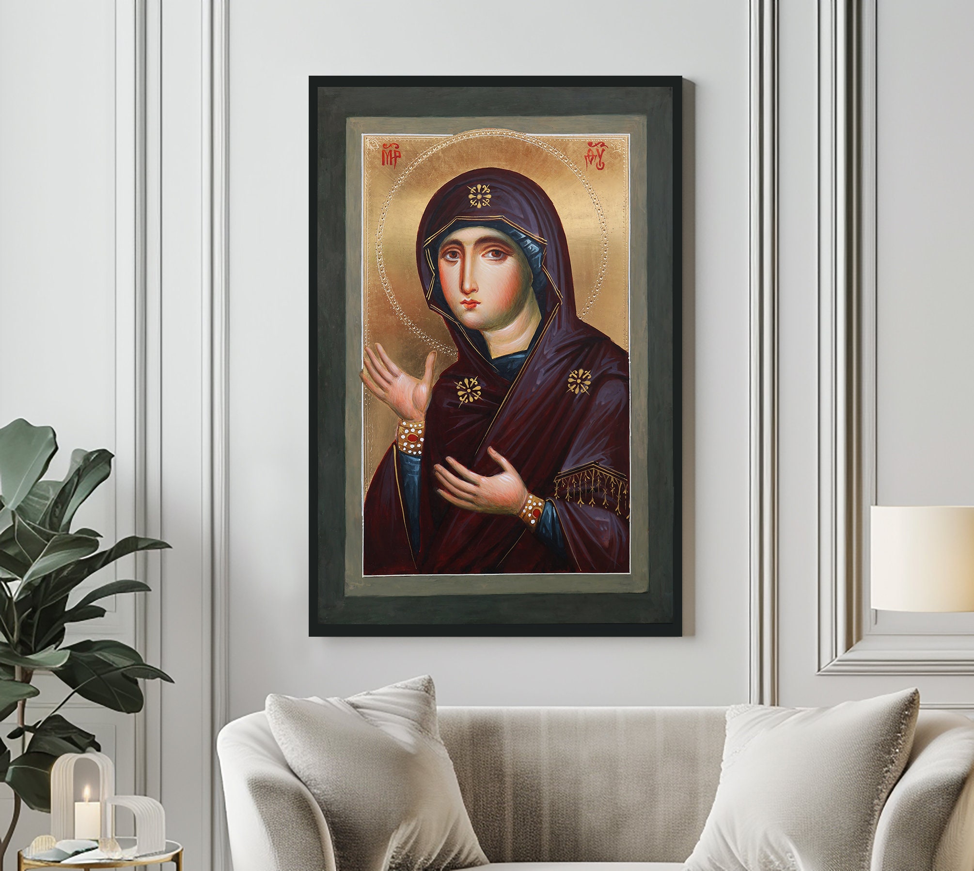 Virgin Mary Icon Advocate Wall Art Print Madonna Catholic Iconography ...