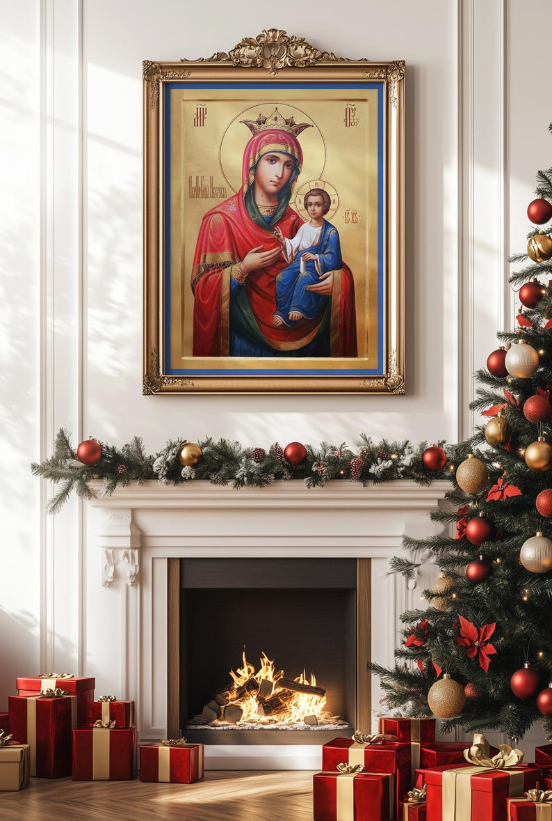 Virgin Mary and Jesus Icon Iviron Printable Wall Art Orthodox Church ...