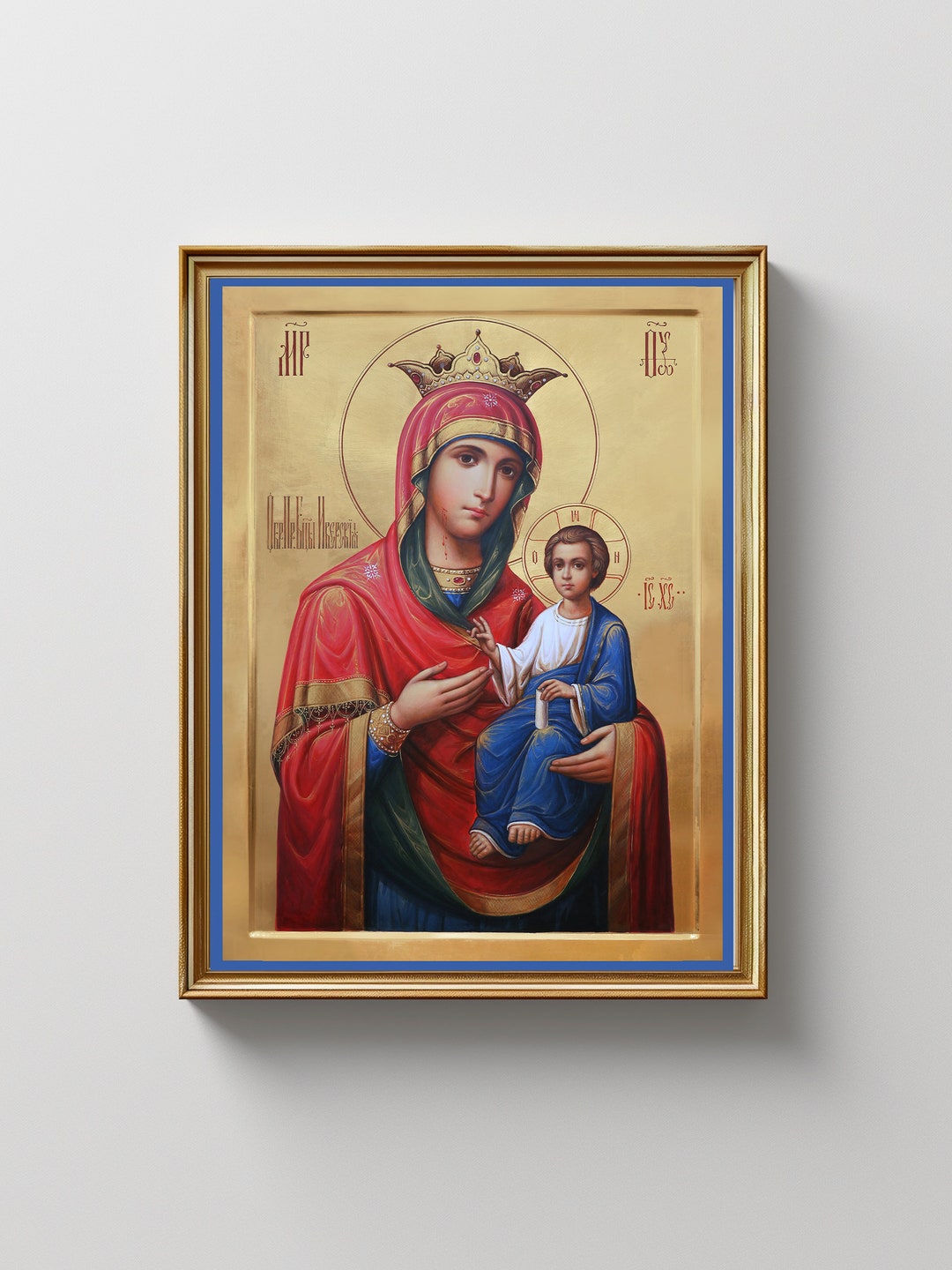 Virgin Mary and Jesus Icon Iviron Wall Art Digital Print Orthodox ...
