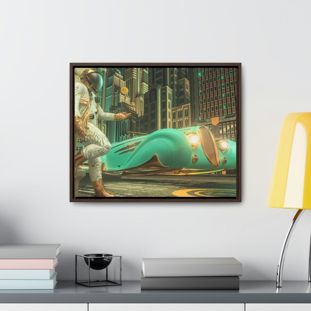 Futuristic Sci-fi BTC Spaceman Wall Art - Etsy