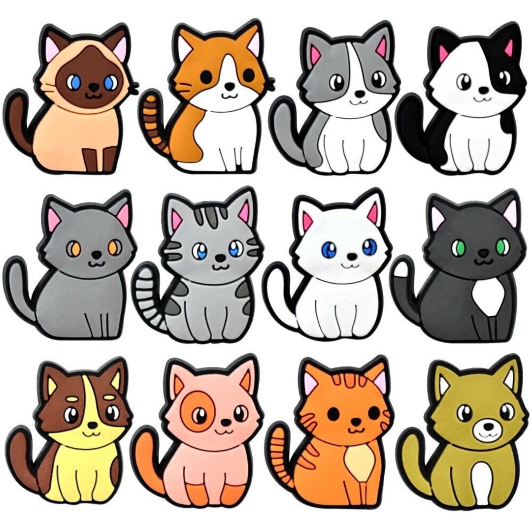 NEW Cat Kitten Siamese Tabby Paw Croc Charms Cute Pet Shoe Clogitz ...