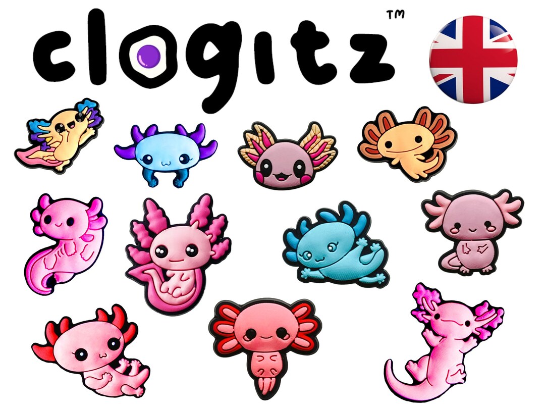 NEW! Cute Axolotl Croc Charms Clogitz Fit Crocs Jibbitz - Etsy