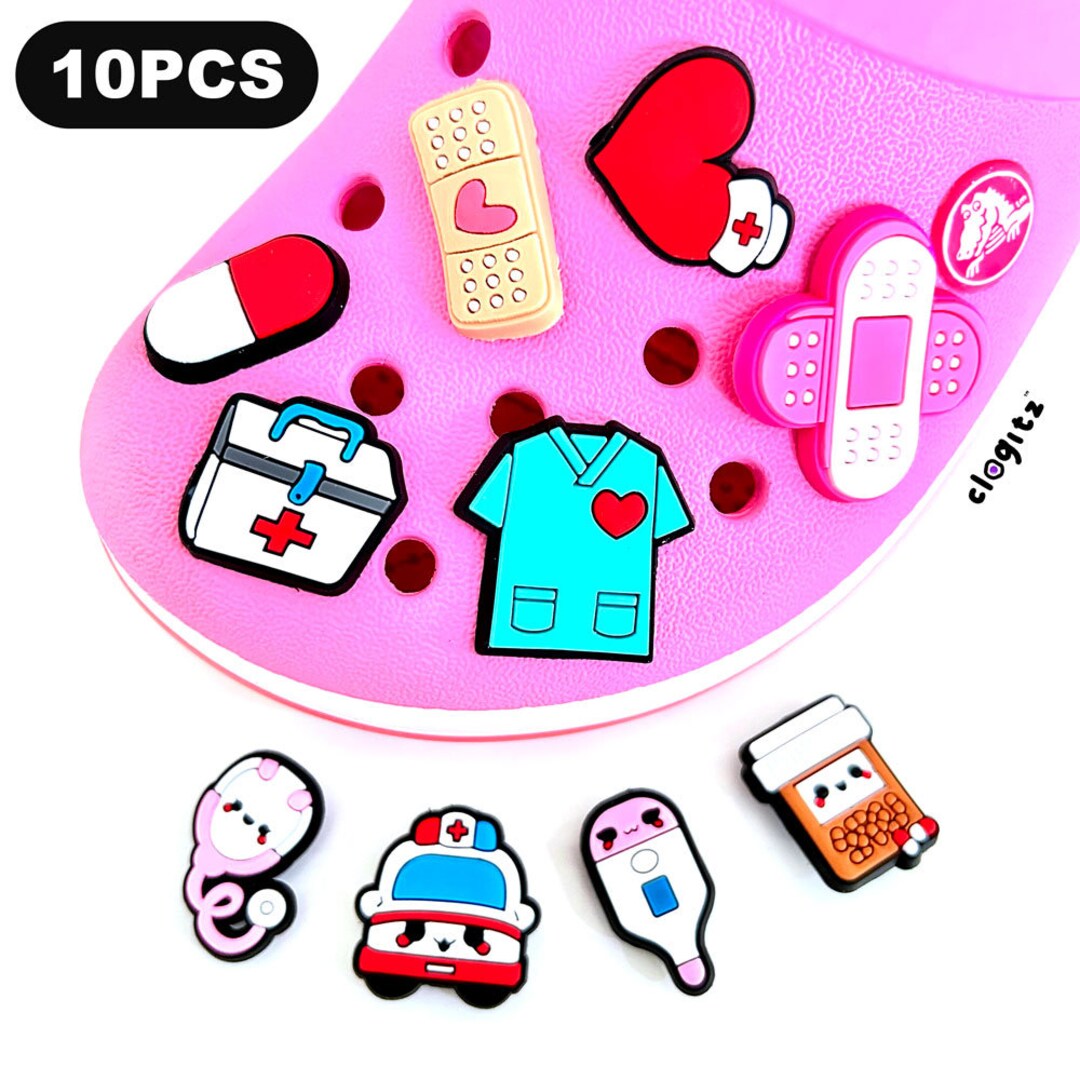 10pc Nurse Doctor NHS Medical Hospital Croc Charms Bundle Clogitz Fit ...