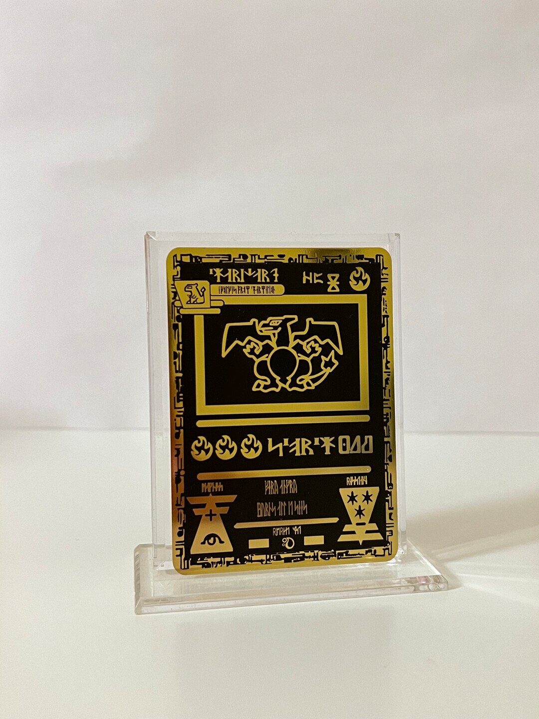 Pokémon Black Charizard METAL GOLD CARD - Etsy