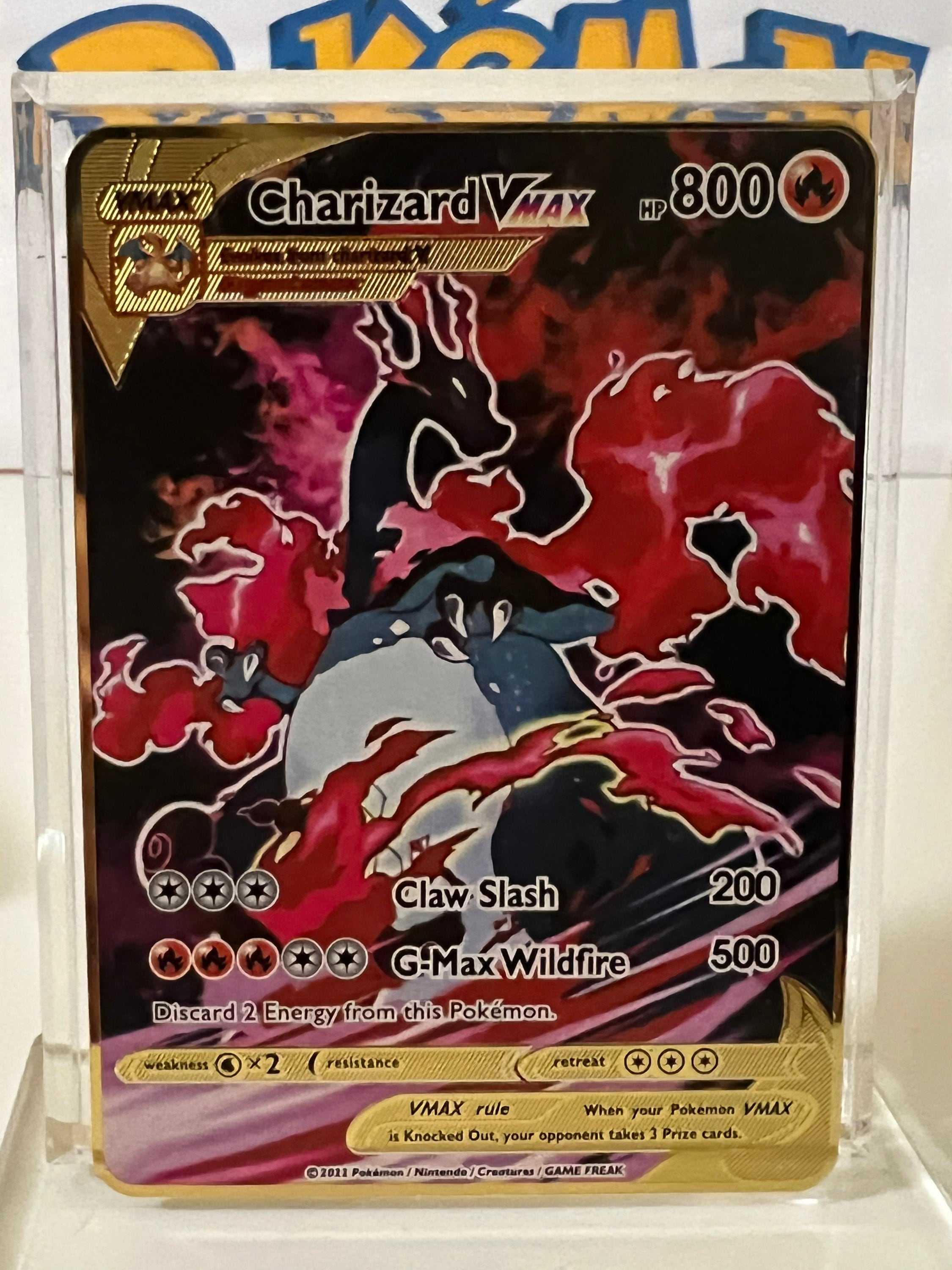 Charizard VMAX 800HP Gold Metal Pokémon Card RED EDITION - Etsy