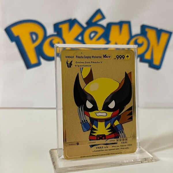 Gold Pikachu Cosplay Charizard Card - Etsy