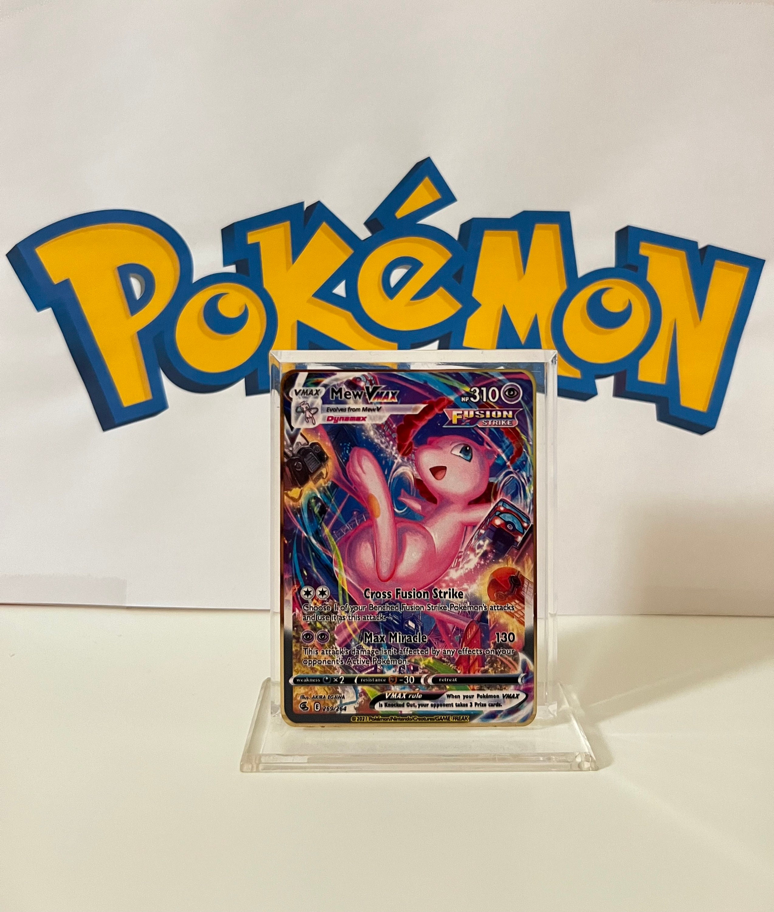 Pokémon Mew VMAX 269/264 Fusion Strike Metal Gold Card Rare - Etsy