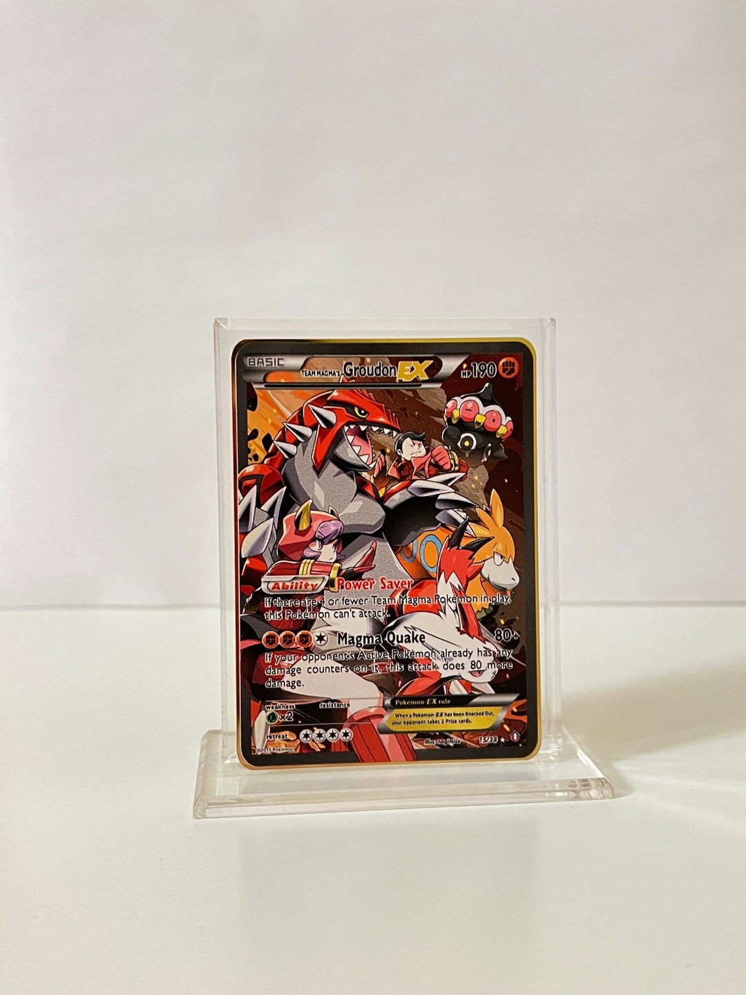 Pokemon Team Magma's Groudon EX 15/34 METAL Gold CARD Gift/display/fan ...
