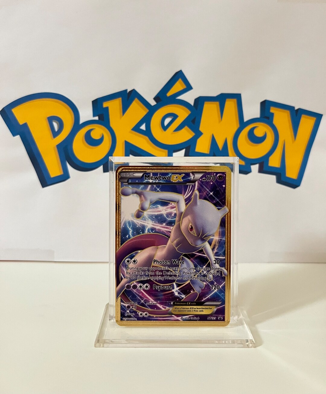 Pokémon Mewtwo EX XY125 XY Black Star Promos Full Art Metal Gold Card ...