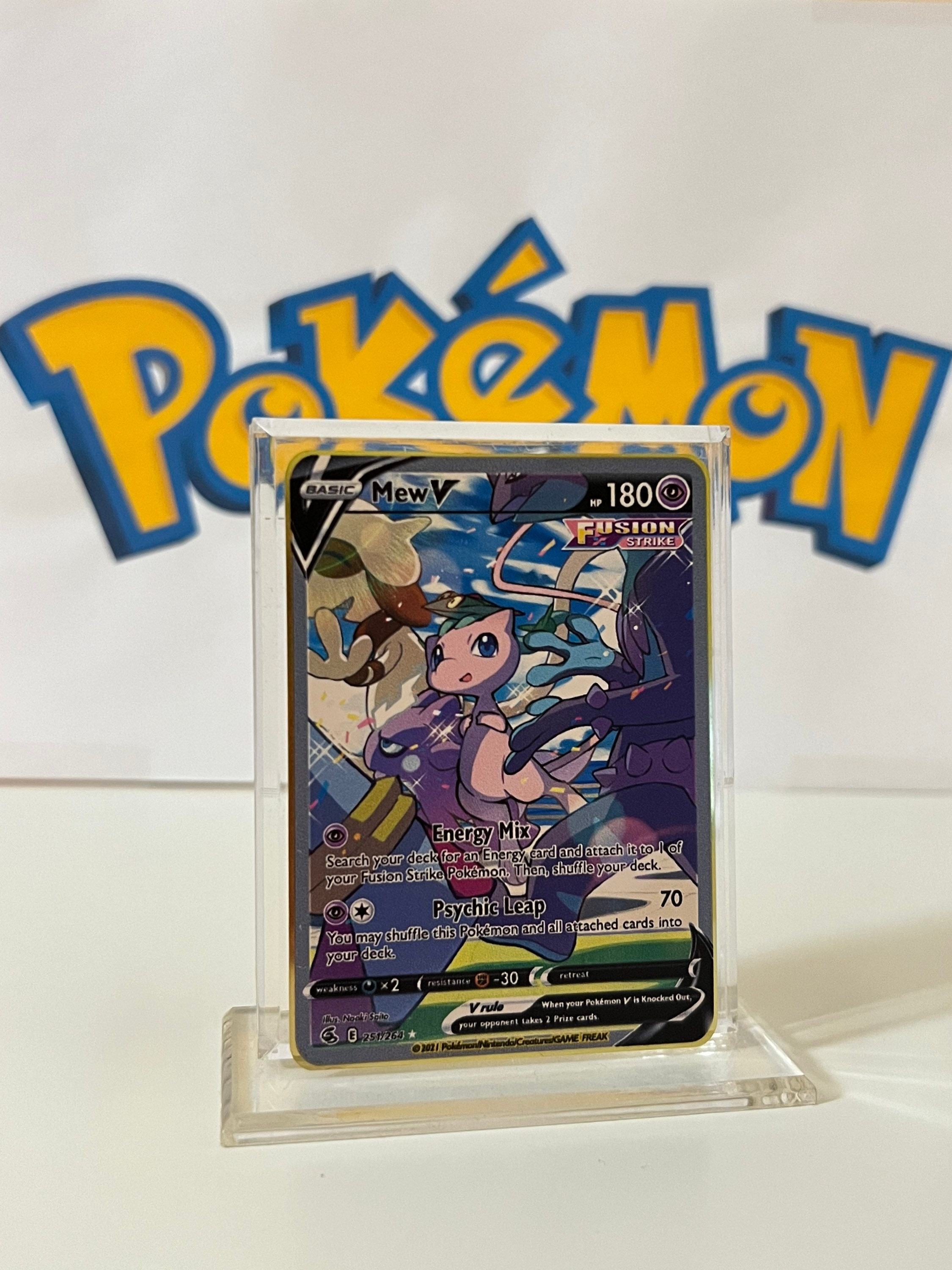 Pokémon Mew V Fusion Strike 251/264 Metal Gold Card Full Art - Etsy