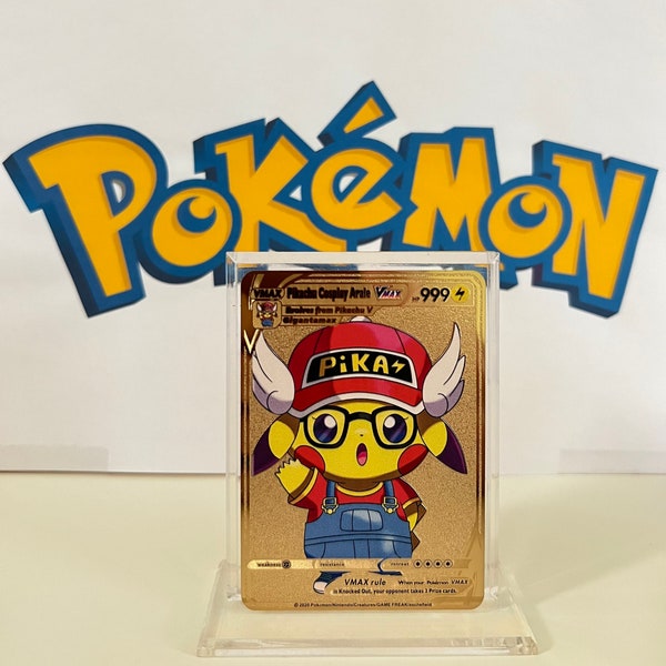 Gold Pikachu Cosplay Charizard Card - Etsy