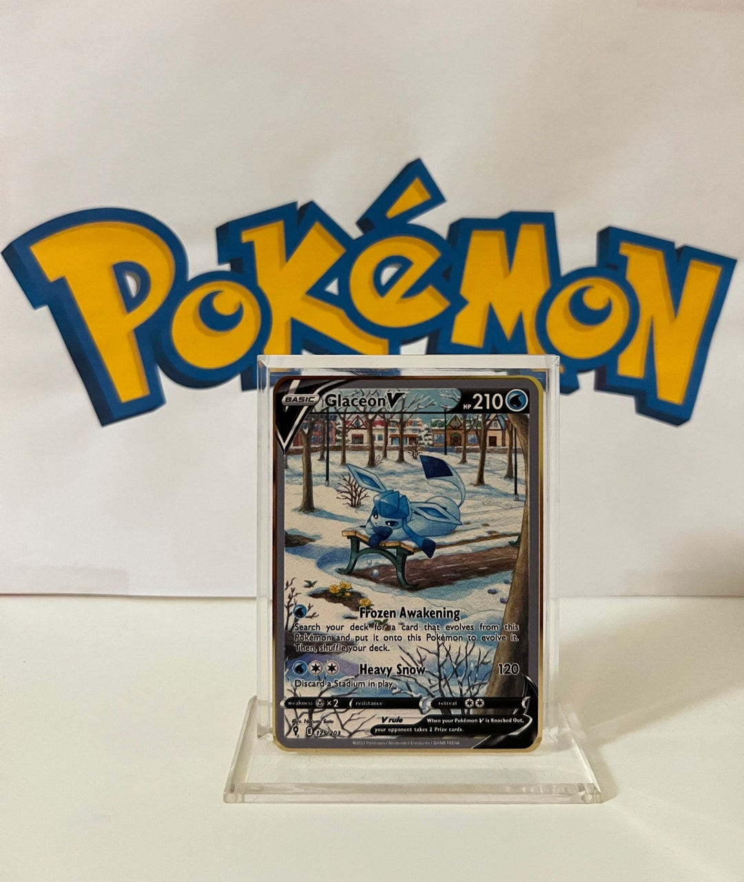 Pokémon Glaceon V 175/203 Evolving Skies Metal Gold Card - Etsy