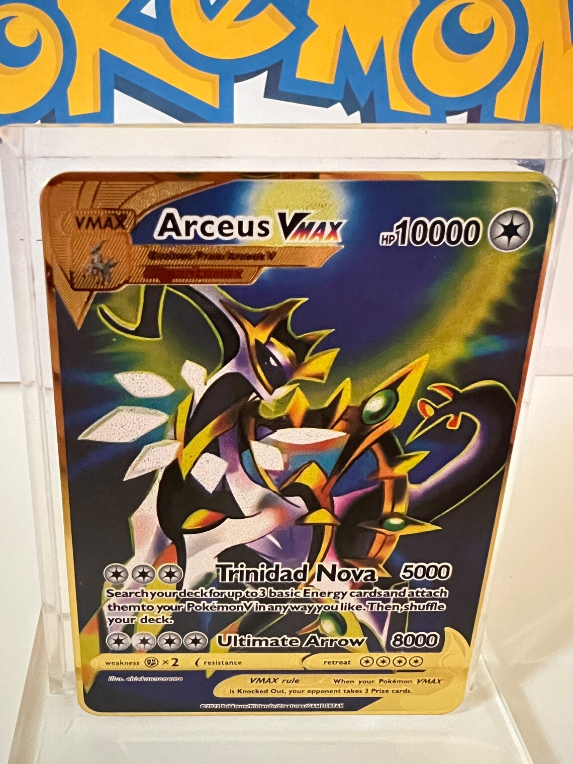 Pokémon Arceus Vmax HP10000 Gold Metal Card Gigantamax - Etsy