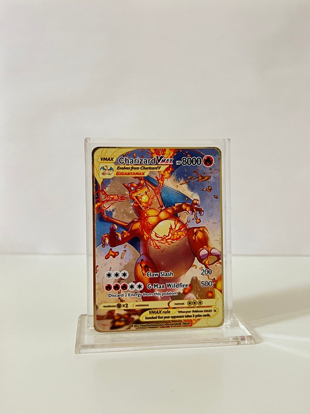 Pokémon Charizard VMAX METAL Gold CARD - Etsy