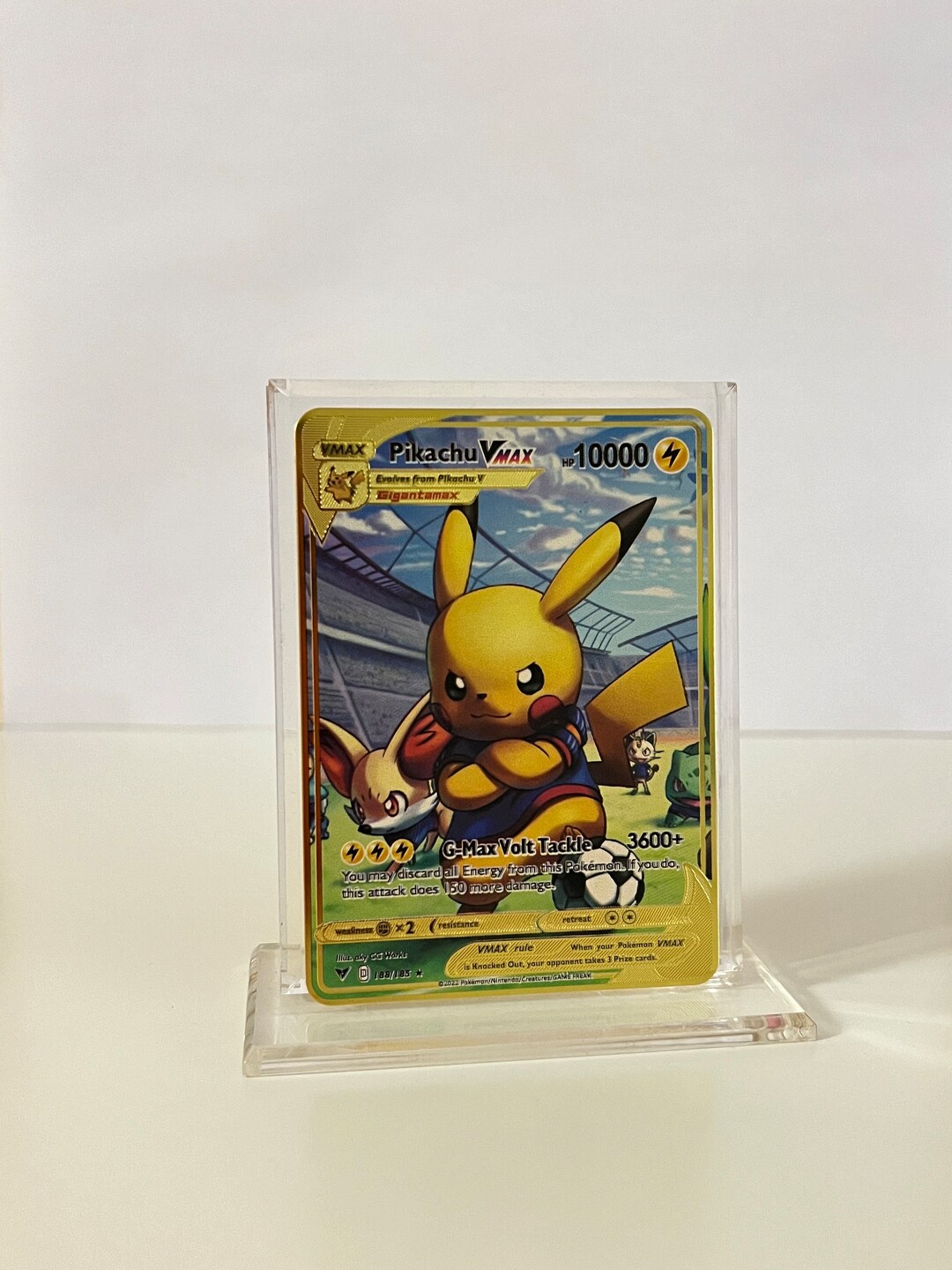Pokemon Soccer Pikachu VMAX METAL Gold CARD Collectible/gift/display - Etsy
