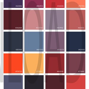 Color Grid Wall Art / Color Palette Numbers / Color Codes - Etsy